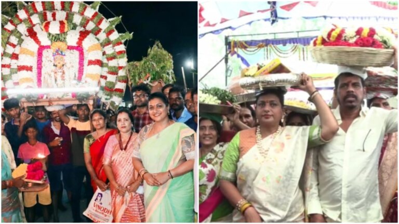 திருப்பதி கங்கம்மாவுக்கு பட்டு வஸ்திரங்களை வழங்கிய நடிகை ரோஜா…. வெளியான ...